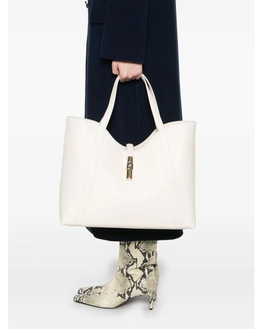 Furla Xl Gocccia Tote Bag in White | Lyst