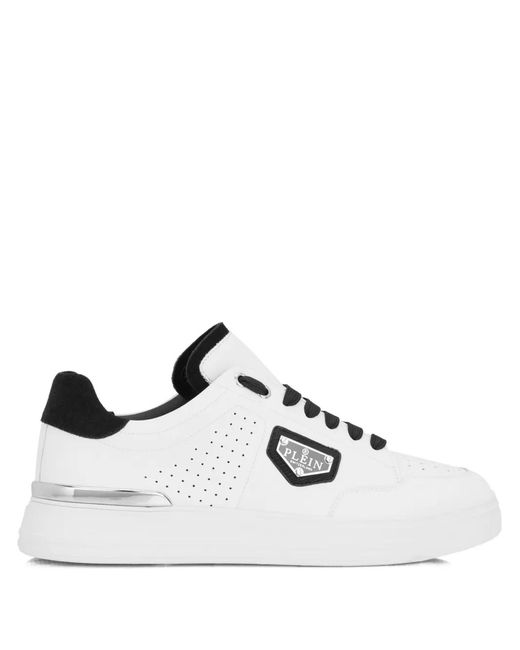 Philipp Plein Triangle-Plaque Low-Top Sneakers in White | Lyst UK