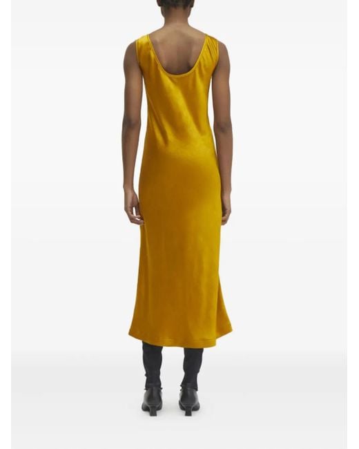 Rodebjer Eloise Satin Maxi Dress in Yellow | Lyst UK