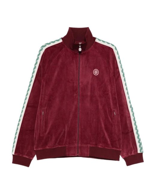 Drole de Monsieur Side-Stripe Zip-Up Track Jacket in Red for Men | Lyst UK