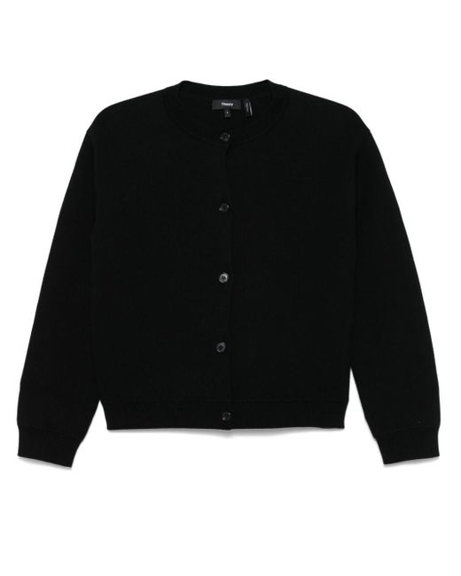 Theory Structured Cardigan in Black | Lyst