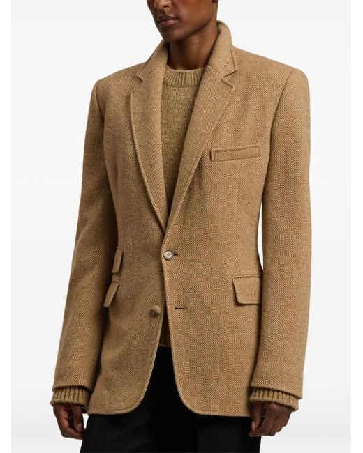 Ralph Lauren Eli Basketweave Tweed Blazer in Natural | Lyst UK