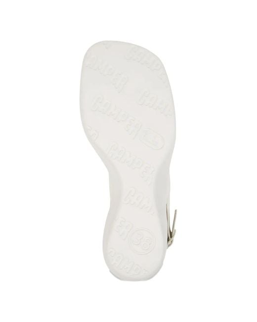 Camper Louise Leather Sandals in White | Lyst UK