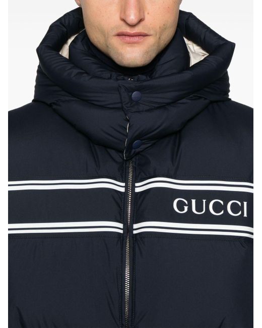 Gucci Puffer Jacket in Blue for Men | Lyst