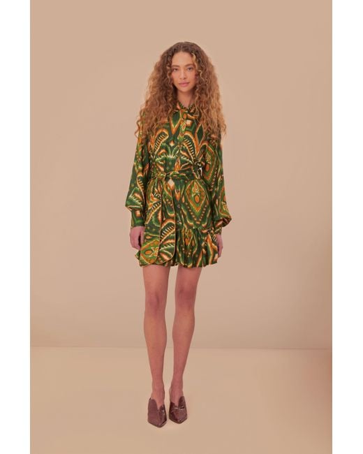 FARM Rio Pineapple Ikat Mini Dress in Green | Lyst