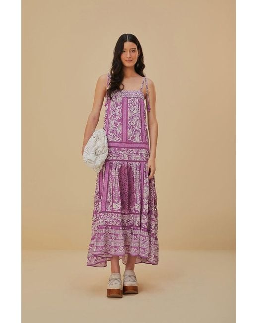 FARM Rio Lilac Sweet Garden Sleeveless Maxi Dress in Pink | Lyst