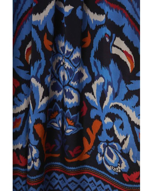 FARM Rio Black Toucans Scarf Long Sleeve Maxi Dress in Blue | Lyst