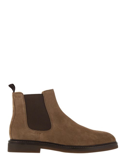 Brunello Cucinelli Chelsea Boot in Brown for Men | Lyst UK
