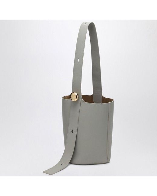 Loewe Shell Calfskin Pebble Bucket Medium Bag in Gray | Lyst