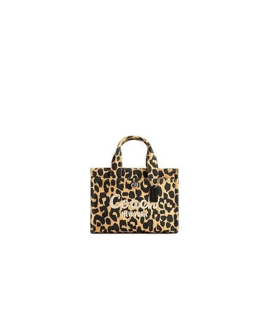 COACH Leopard Cargo 26 Tote Bag in Black | Lyst