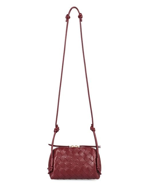Bottega Veneta Intrecciato Mini Pouch Handbag in Red | Lyst