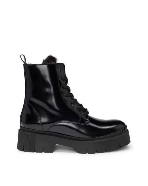 BOSS Kris Combat Boots in Black | Lyst