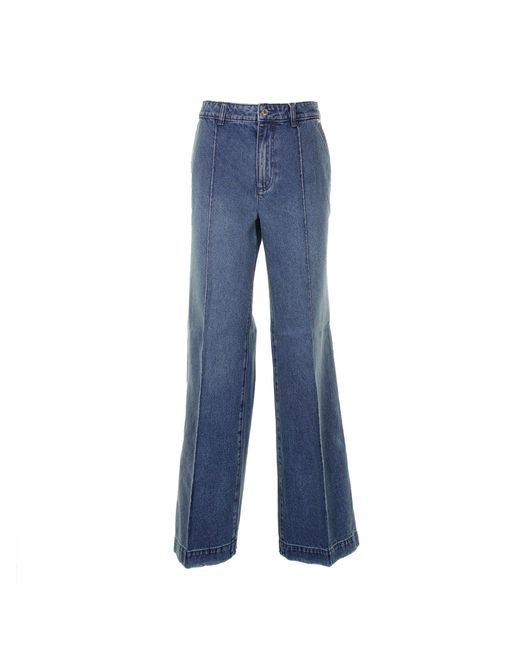 Michael Kors Wide Leg Jeans in Blue | Lyst