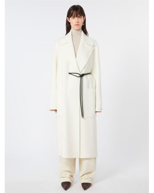 Max Mara Double-Faced Robe Coat in White | Lyst UK