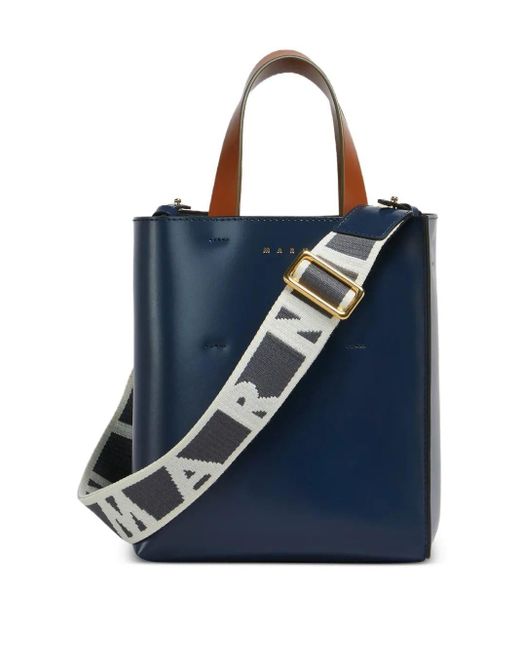 Marni Mini Museo Structured Two-Tone Tote Bag in Blue | Lyst