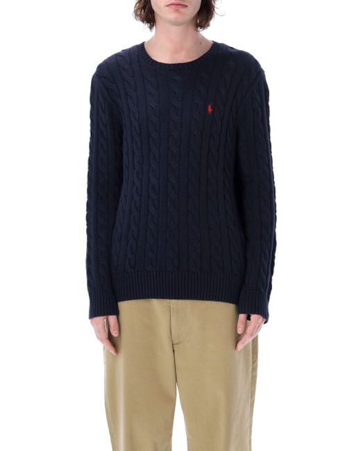Polo Ralph Lauren Cable Knit Sweater in Blue for Men | Lyst