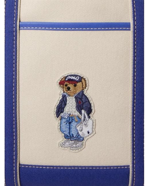 Polo Ralph Lauren Polo Bear Small Canvas Tote Shopper in Blue | Lyst UK