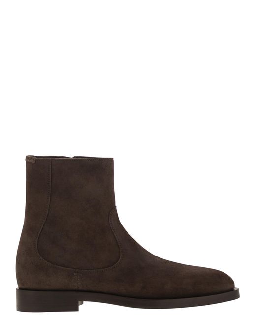Brunello Cucinelli Chelsea Boot in Brown for Men | Lyst UK