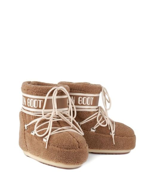 Moon Boot Icon Low Camel Fleece Boots in Brown | Lyst UK