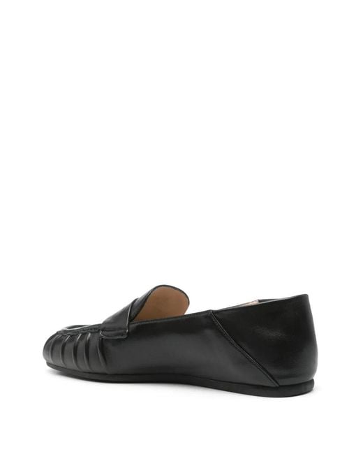Stuart Weitzman Lamb Leather Loafers in Black | Lyst UK
