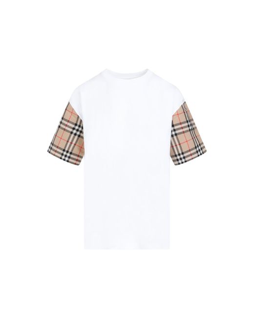 Burberry Vintage Check Cotton Drop Shoulder in White for Men | Lyst