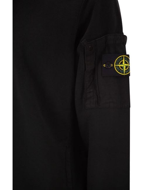 Stone Island Regular Fit Track Jacket With Seasonal Pocket in Black for ...