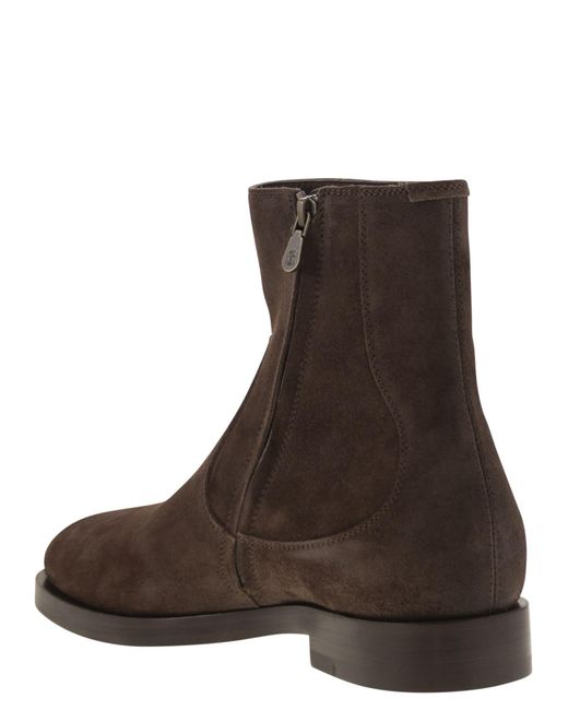 Brunello Cucinelli Chelsea Boot in Brown for Men | Lyst UK