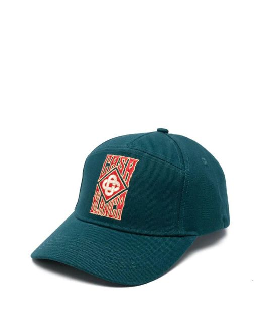 CASABLANCA Gothic Stacked Logo Embroidered Cap in Green for Men | Lyst