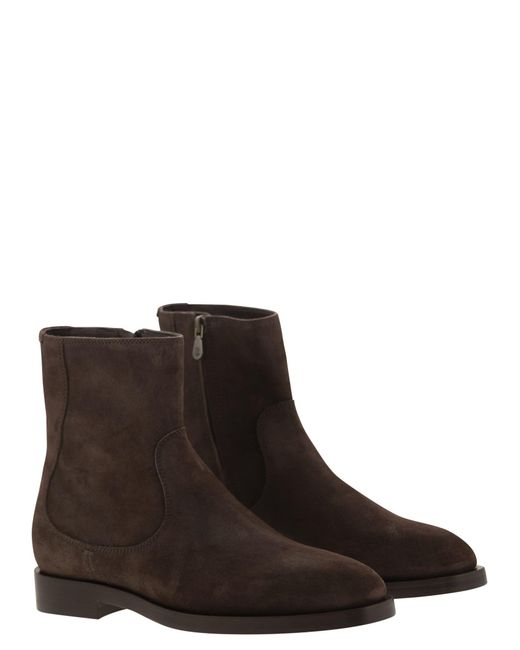 Brunello Cucinelli Chelsea Boot in Brown for Men | Lyst UK