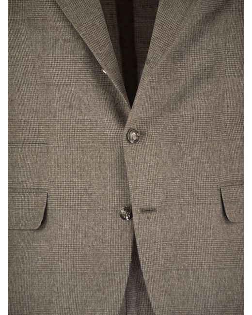 Brunello Cucinelli Prince Of Wales Flannel Suit in Natural for Men ...