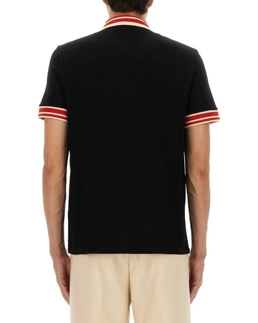 Valentino Cotton Pique Polo Shirt With "Vlogo" Patch in Black for Men ...
