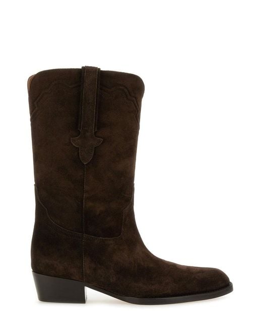 Paris Texas Leather Boots in Black | Lyst UK