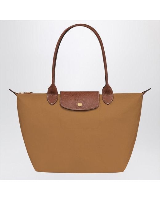 Longchamp Fawn-Coloured Le Pliage Original M Bag in Brown | Lyst