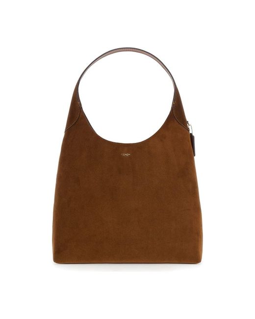 COACH Suede Brooklyn Shoulder Bag 39 in Brown | Lyst