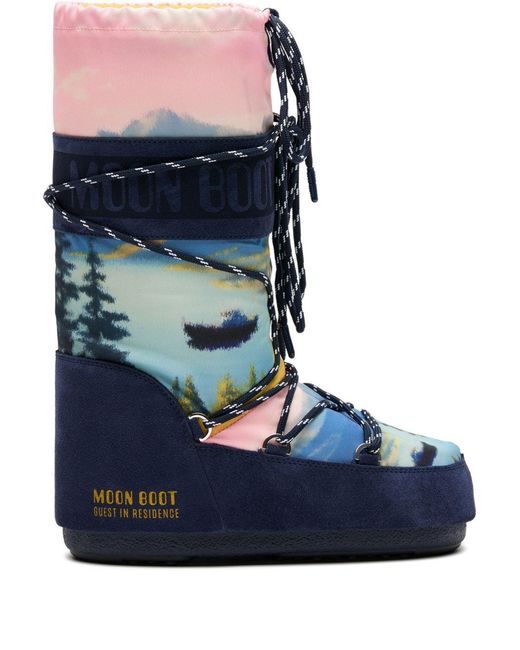 Moon Boot Icon High Snow Boots in Blue | Lyst UK