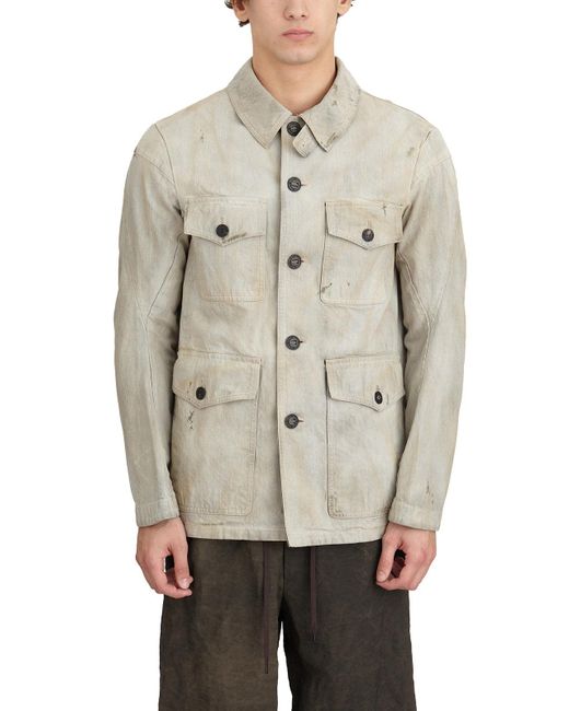 DEVOA Denim Field Jacket in Natural for Men | Lyst