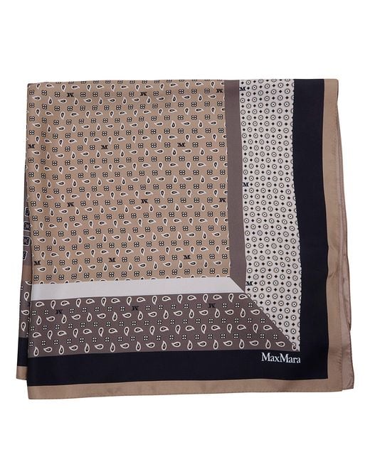 Max Mara "Mxacarre" Classic Foulard in Brown | Lyst UK