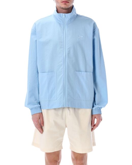 adidas Originals Essential Seersucker Track Top in Blue for Men | Lyst