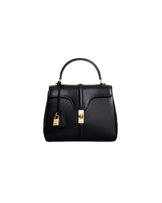 Celine Small Satin Calfskin Bag 16 in Black | Lyst