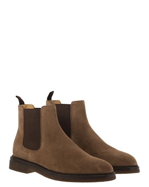Brunello Cucinelli Chelsea Boot in Brown for Men | Lyst UK
