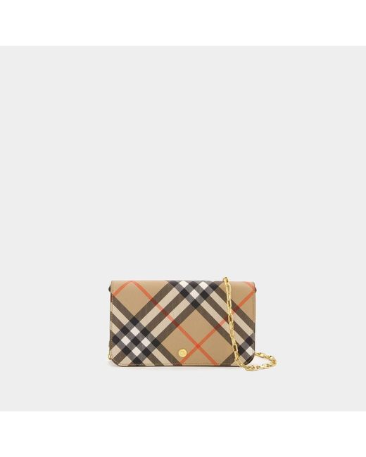 Burberry Bin Wallet On Chain in Natural for Men | Lyst