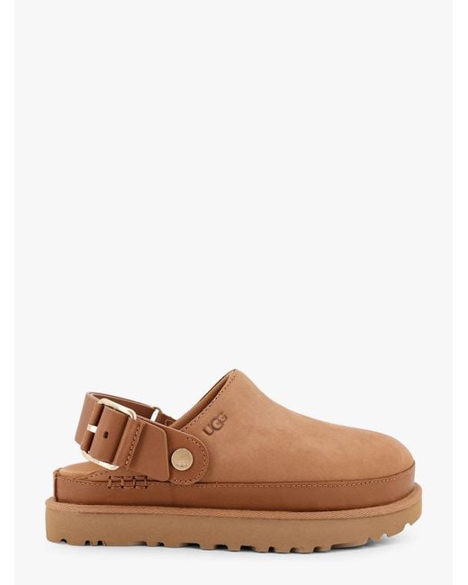 UGG Goldenstar Villa Leather Sabot in Brown | Lyst