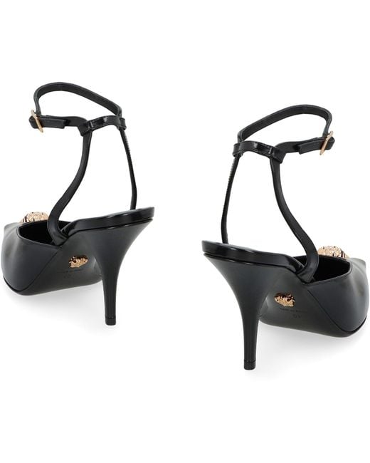 Versace Leather La Medusa Pumps in White | Lyst UK