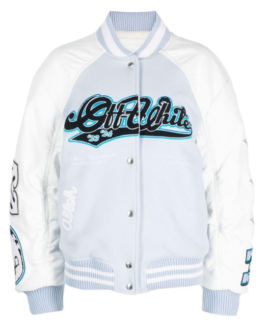 Off-White c/o Virgil Abloh Off- Moon Wheel Varsity in Blue for Men | Lyst