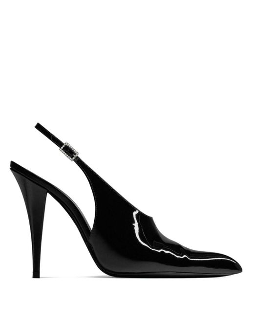 Saint Laurent Nico Patent Leather Slingback Pumps in Black | Lyst