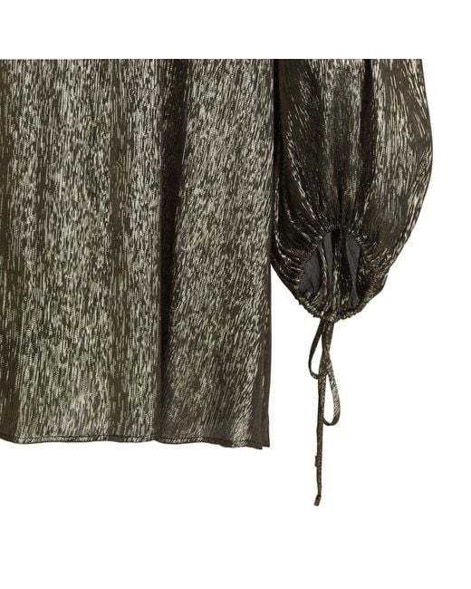 Chloé Silk Metallized Dresses in Natural | Lyst UK