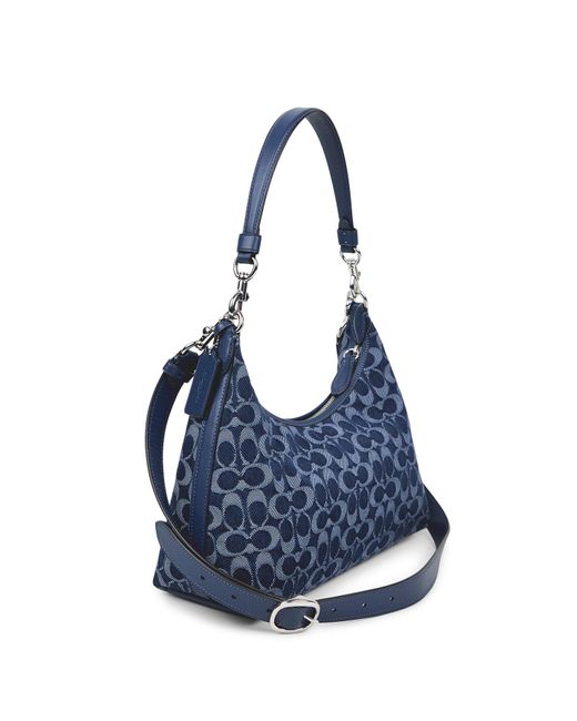 COACH Washed Denim Signature Juliet Shoulder Bag in Blue | Lyst UK