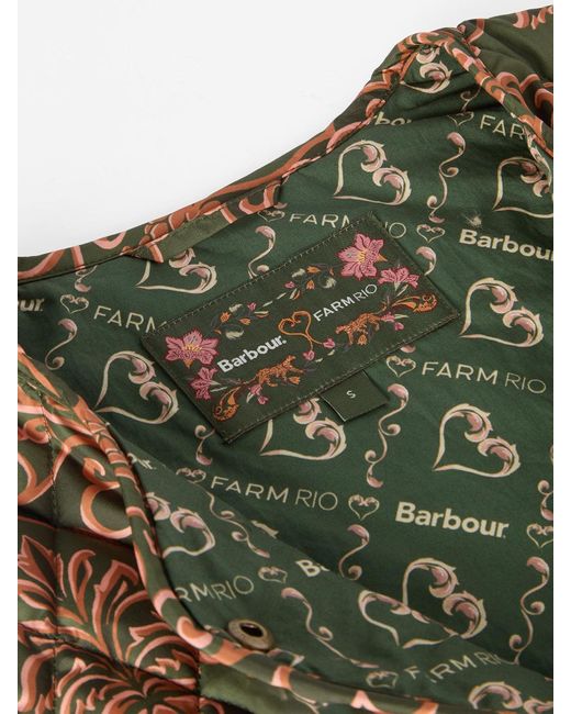 Barbour X Farm Rio Fernanda Liner in Brown | Lyst UK