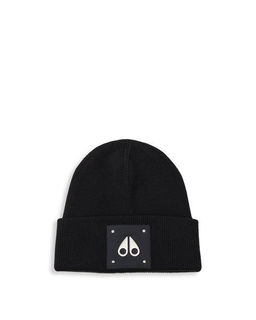 Moose Knuckles Large Logo Beanie in Black for Men | Lyst UK