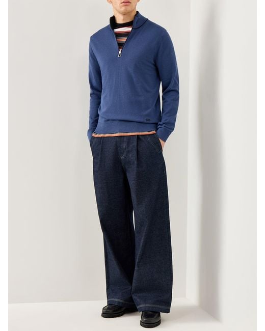 Paul Smith Ps Half Zip Knit in Blue for Men | Lyst UK